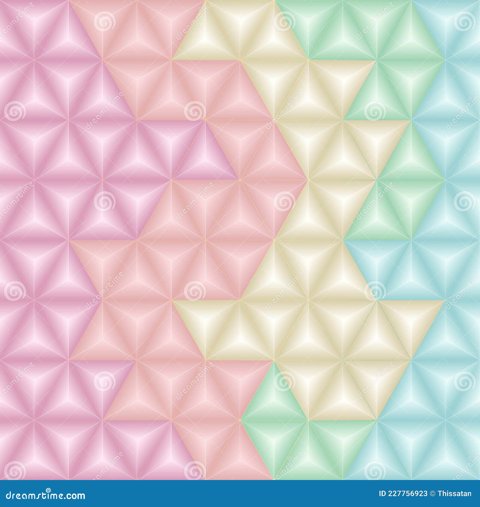 Pastel Color 3D Triangle in Polygon Background. Vector Illustration ...