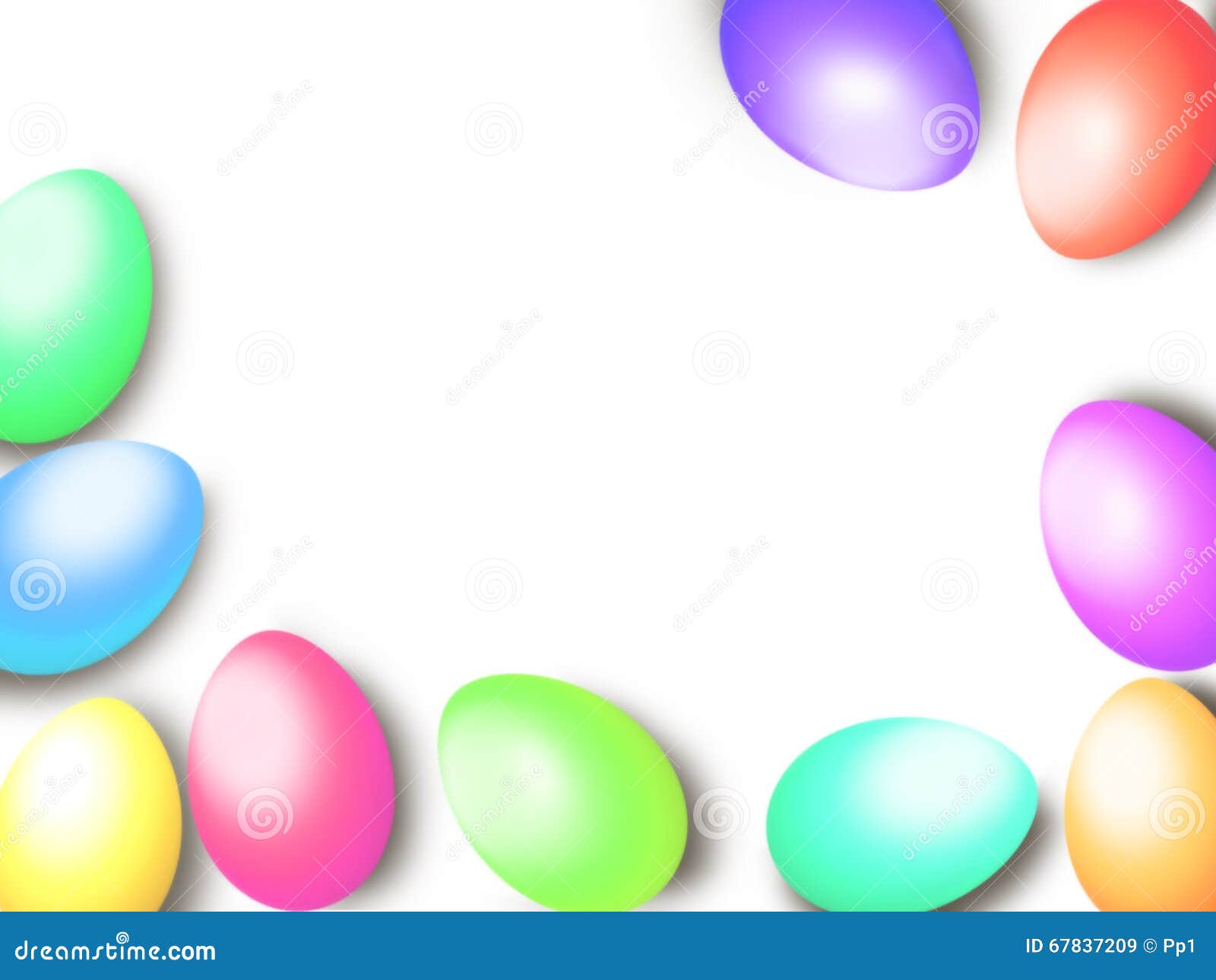Pastel Color Easter Eggs Border Frame Background Template Stock ...