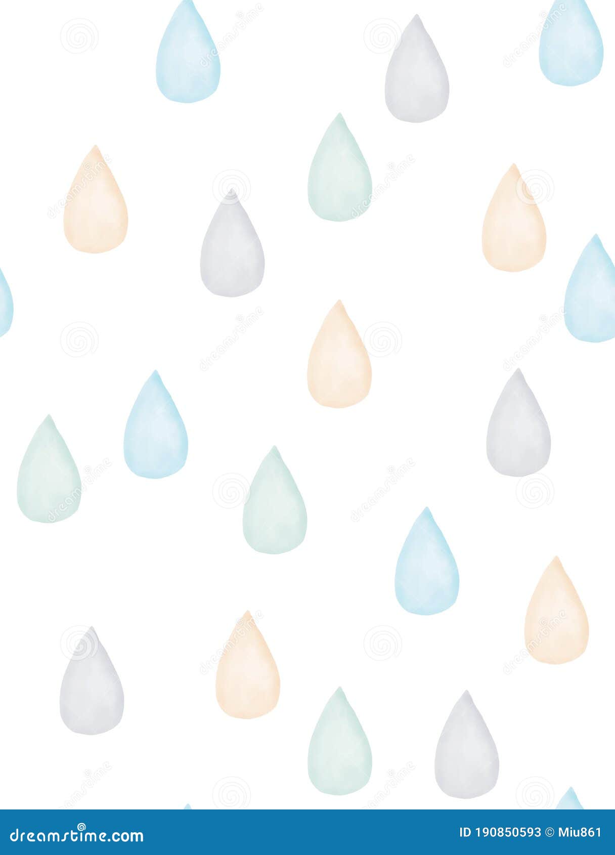 Pastel Color Rain Drops Seamless Vector Pattern. Stock Vector ...