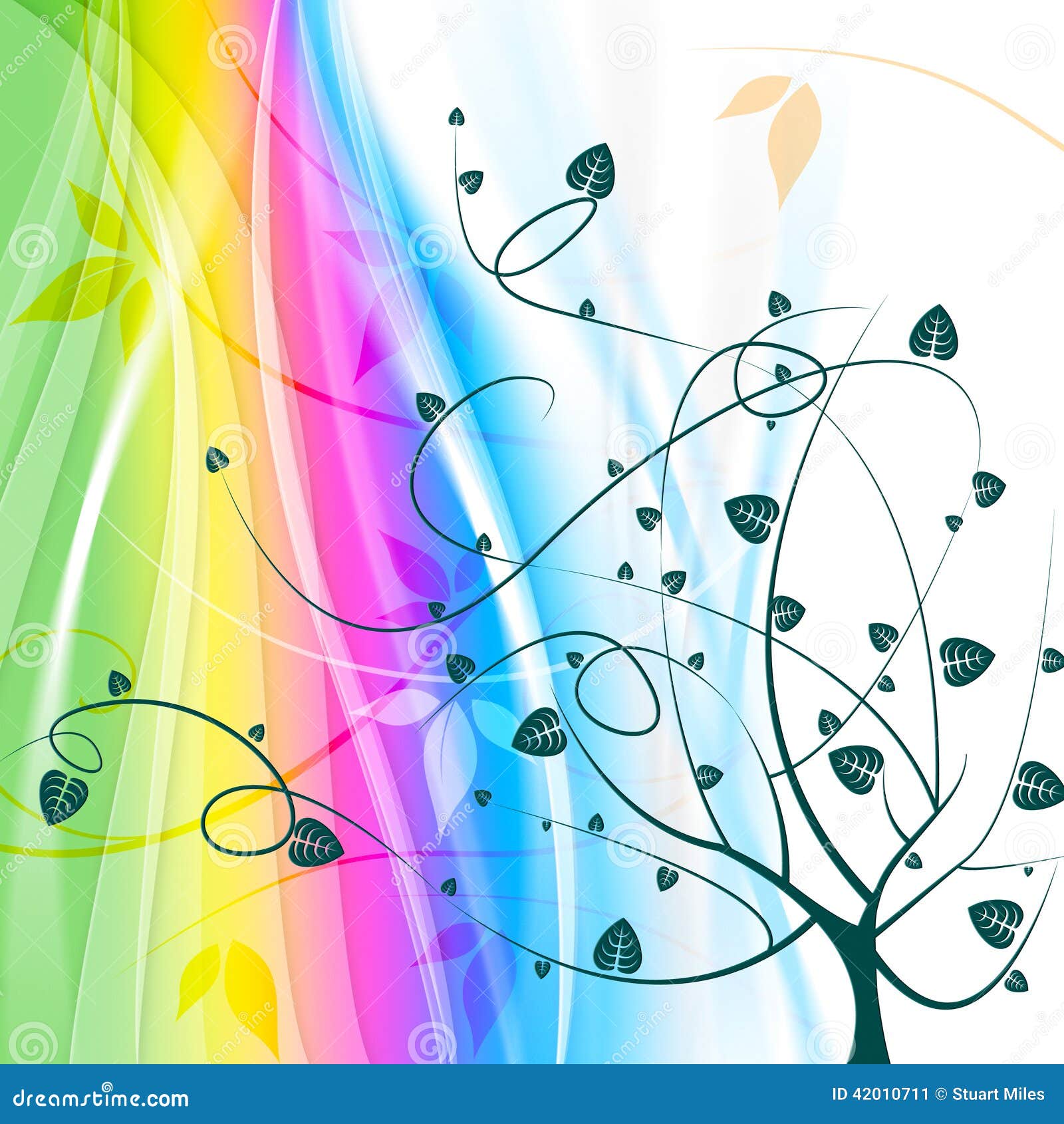 Pastel Color Shows Tree Trunk and Abstract Stock Illustration ...