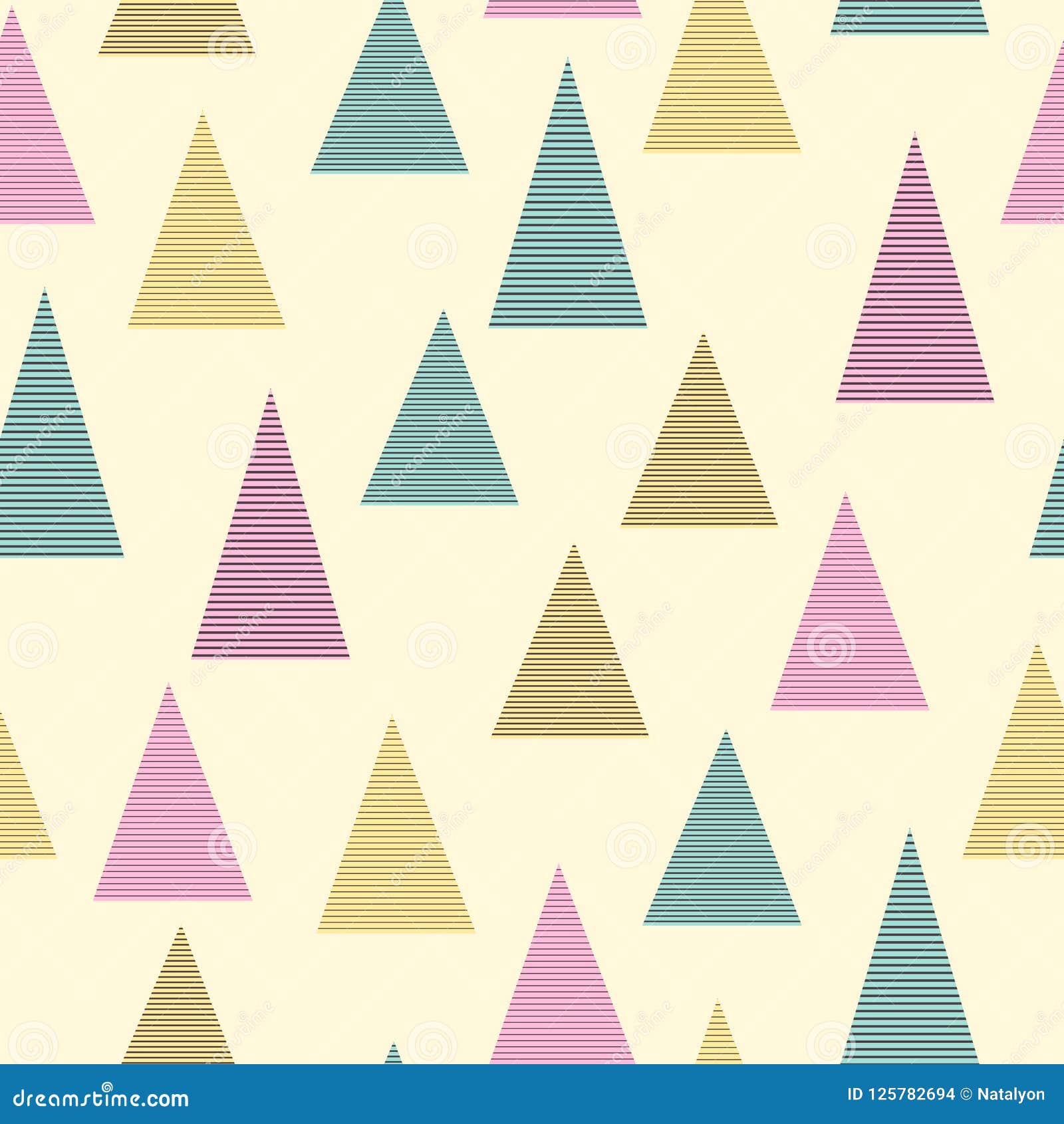 Pastel Colored Abstract Simple Striped Triangles Geometric Seamless ...