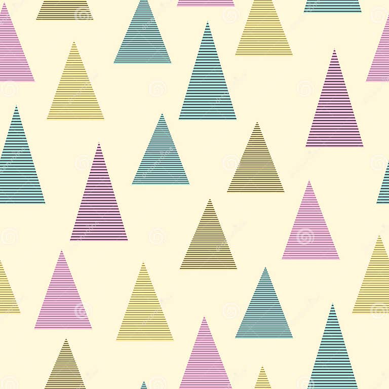 Pastel Colored Abstract Simple Striped Triangles Geometric Seamless ...