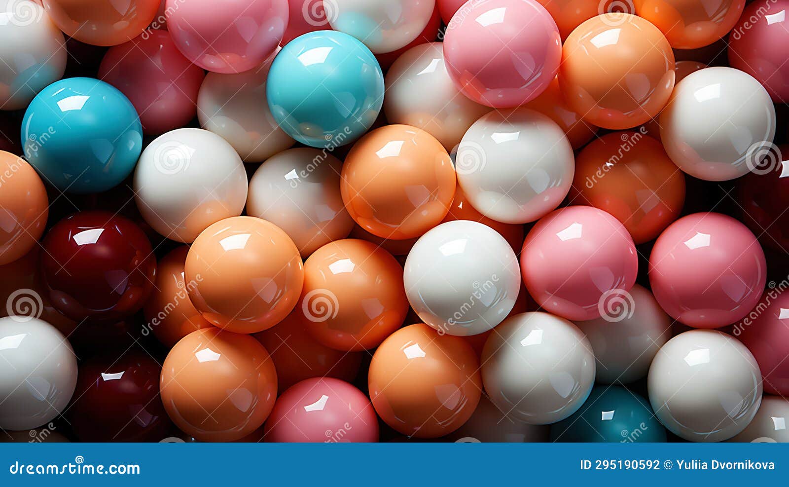 Pastel Colored Balls Background. Abstract Cute Backdrop Stock Photo ...