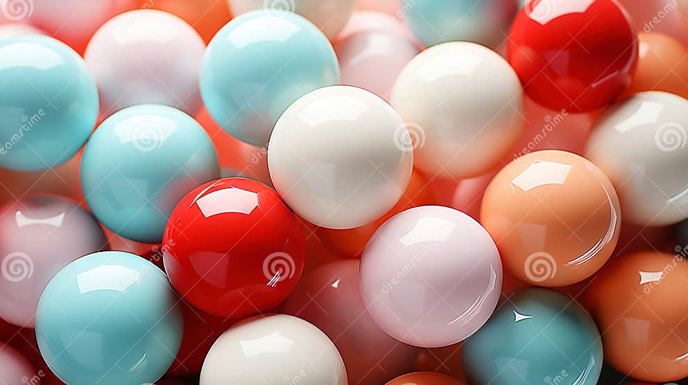 Pastel Colored Balls Background. Abstract Cute Backdrop Stock ...
