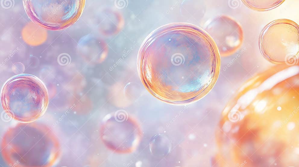 Pastel-colored Bubbles Floating in a Weightless Space Stock Image ...