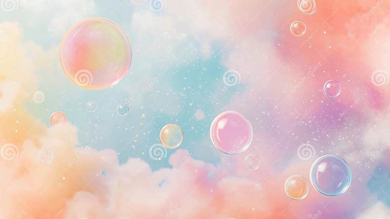 Pastel-colored Bubbles Floating in a Weightless Space Stock Image ...