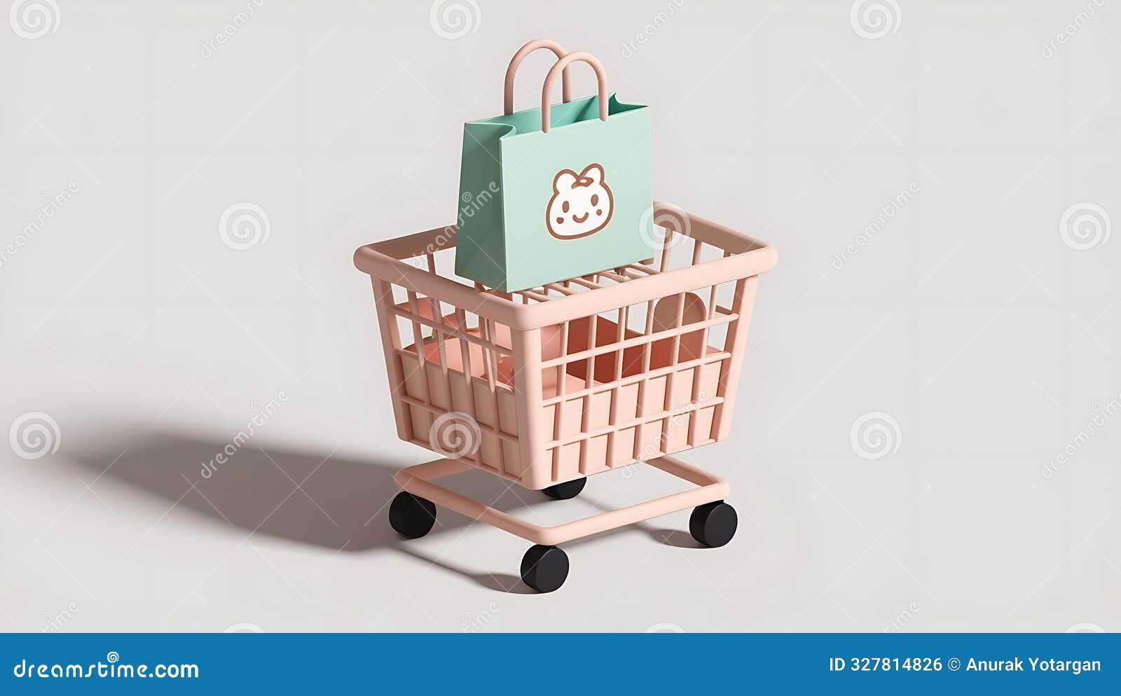 Pastel Colored Cart 3D a Simple Pastel Colored Pastel Like Style with a ...