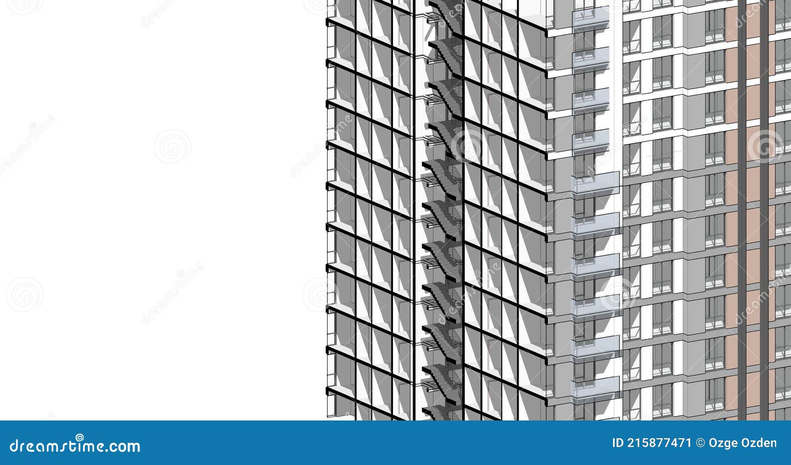 Partial 3d Cross Section Perspective of a Residential Building. Stock ...