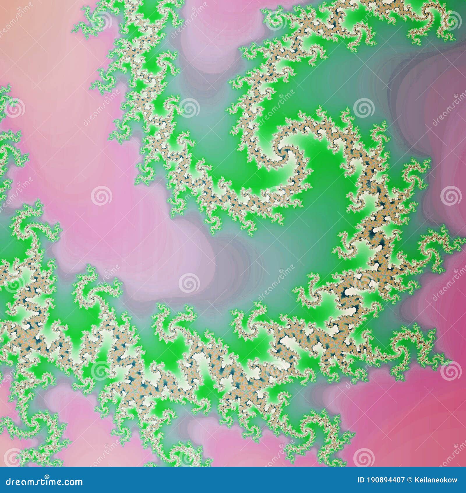 Pastel Colored Fractal Swirls Stock Illustration - Illustration of ...