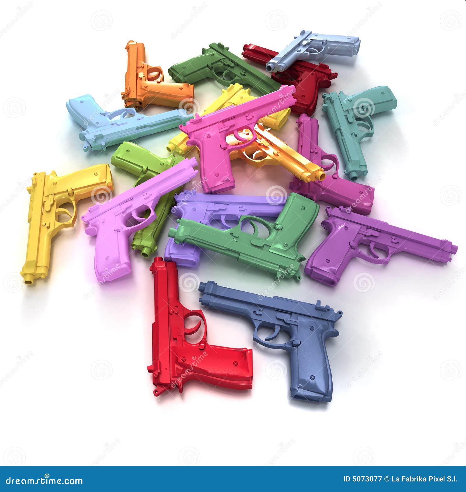 Pastel colored guns stock image. Image of crime, shooting - 5073077