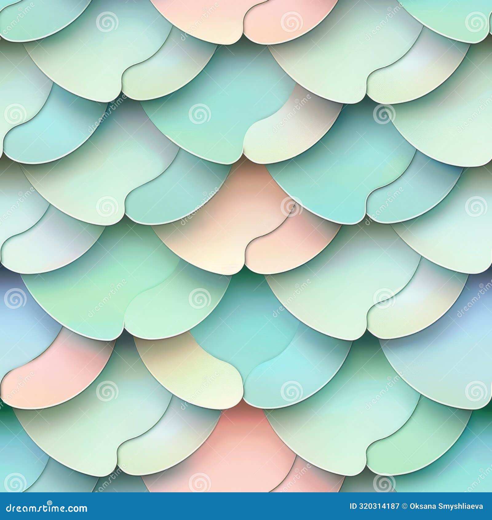 Pastel Colored Scalloped Pattern Background Design Stock Image - Image ...
