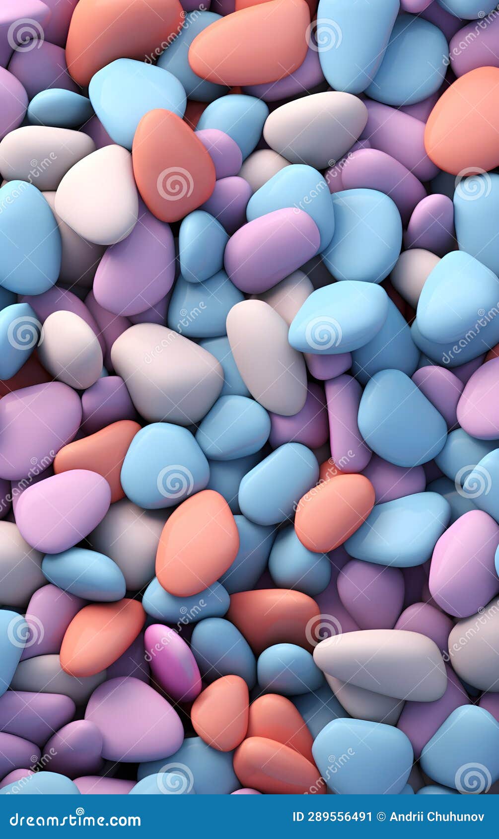 Pastel-colored Stone Pebbles, Generative AI Stock Illustration ...