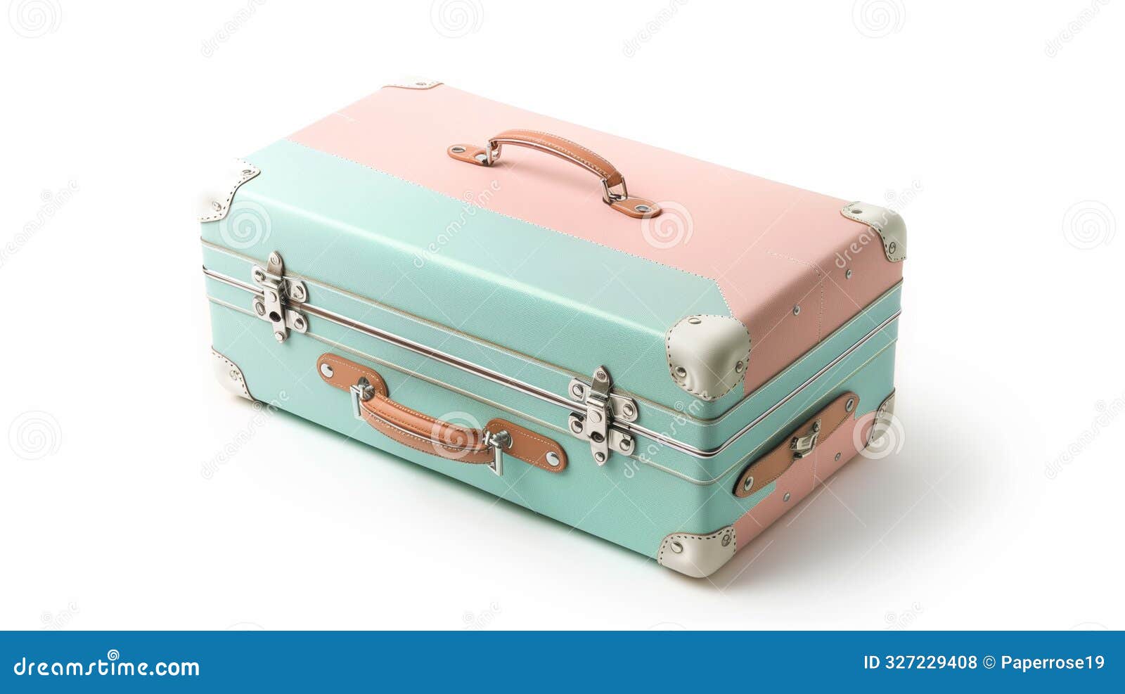 Pastel Colored Suitcase on a Realistic White Background Stock Photo ...