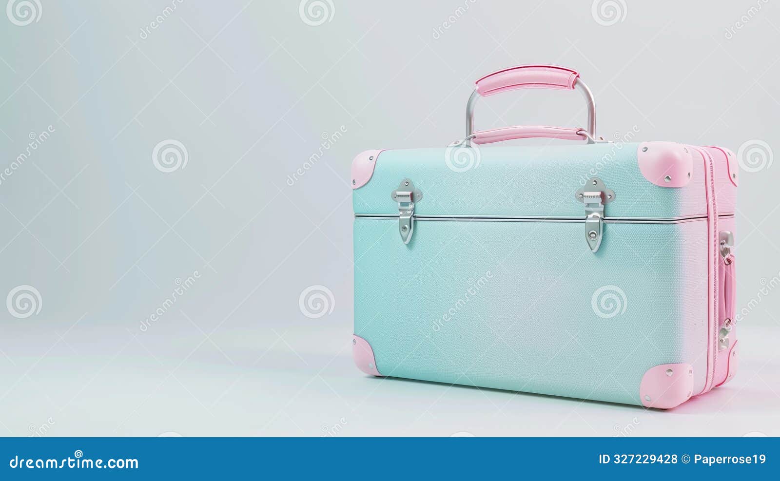 Pastel Colored Suitcase on a Realistic White Background Stock Photo ...