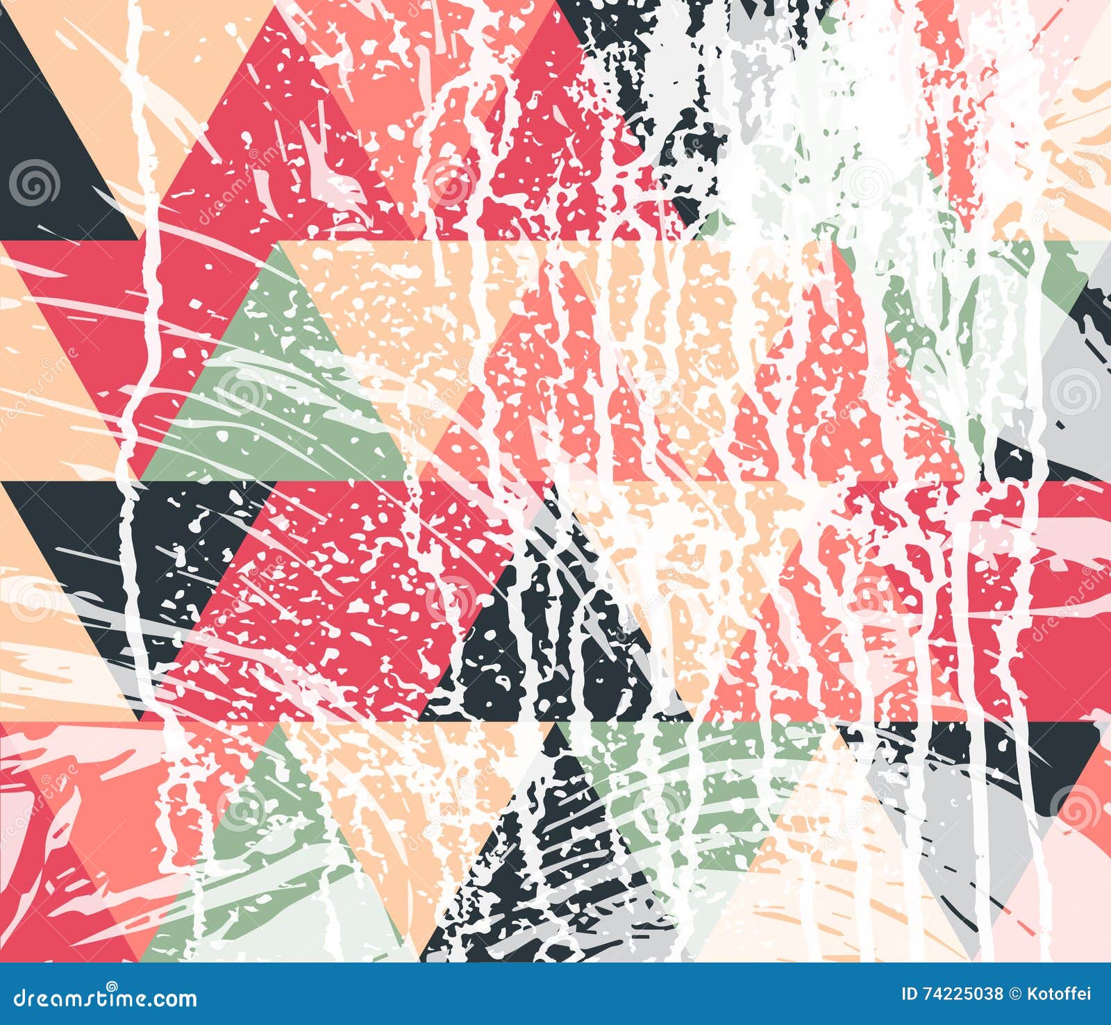 Pastel Colored Triangles with White Paint Strokes Stock Vector ...