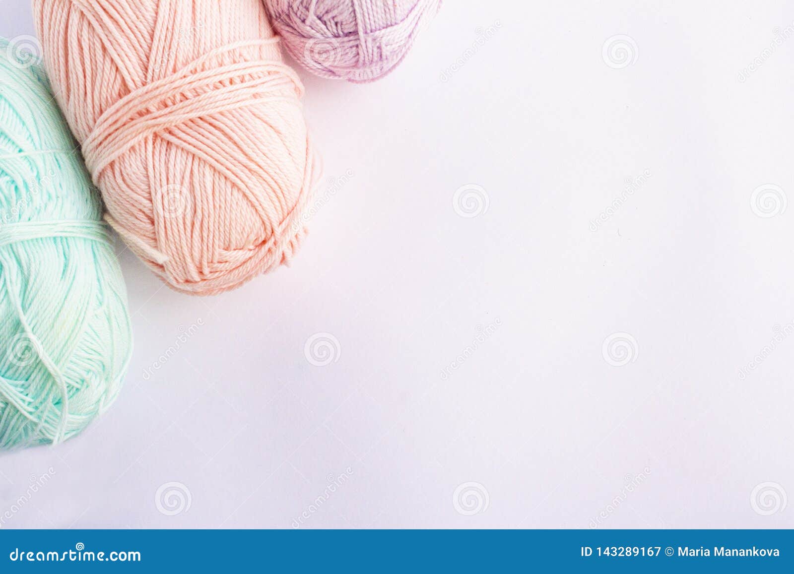 Pastel Colored Yarn on a White Background Stock Image - Image of yarn ...