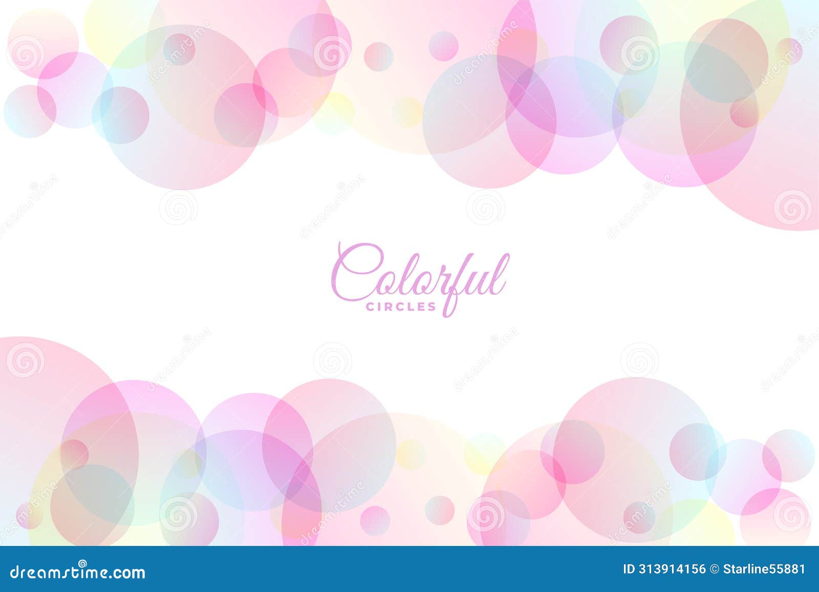 Pastel Colorful Circles on White Background Design Stock Vector ...