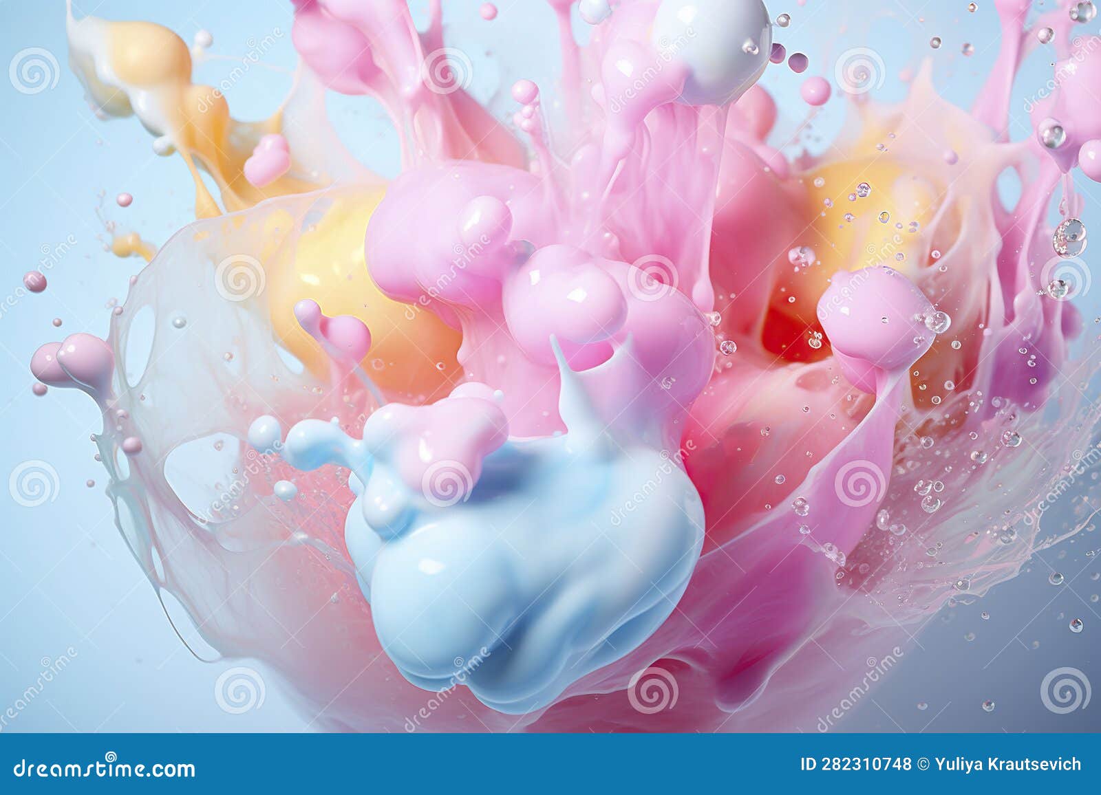 Pastel Colorful Milk Explosion. Generative AI Stock Illustration ...