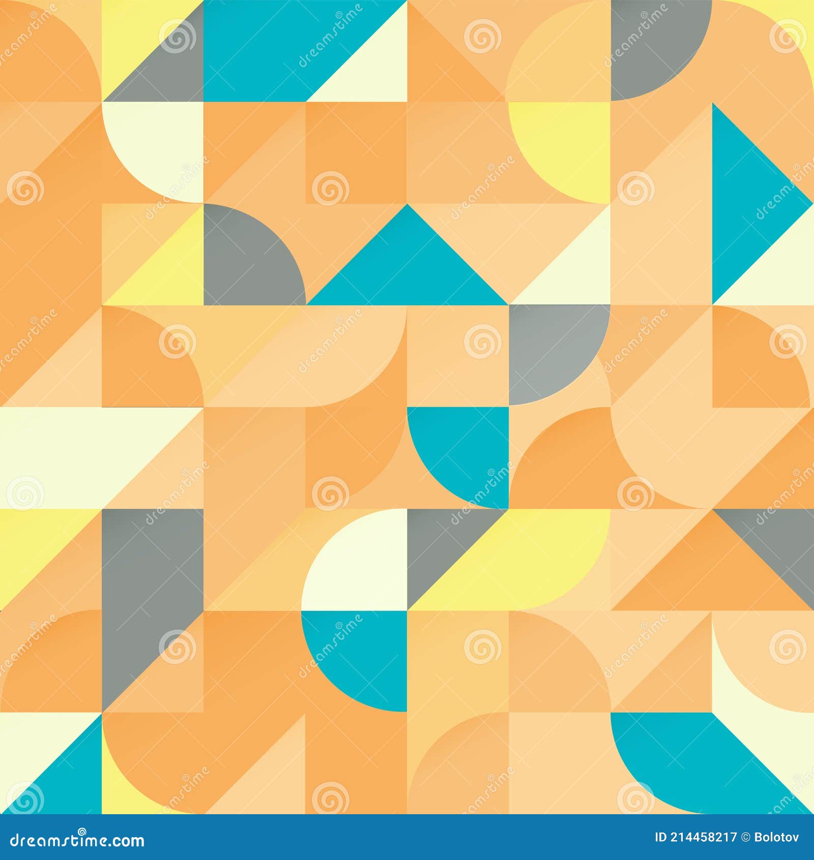 Pastel Colors Abstract Geometric Shapes Background. Seamless Vector ...