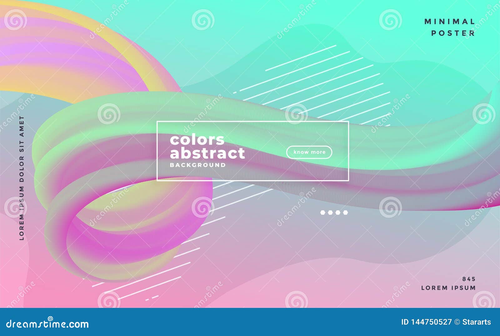 Pastel Colors Abstract Wave Liquid Flow Poster Stock Vector ...