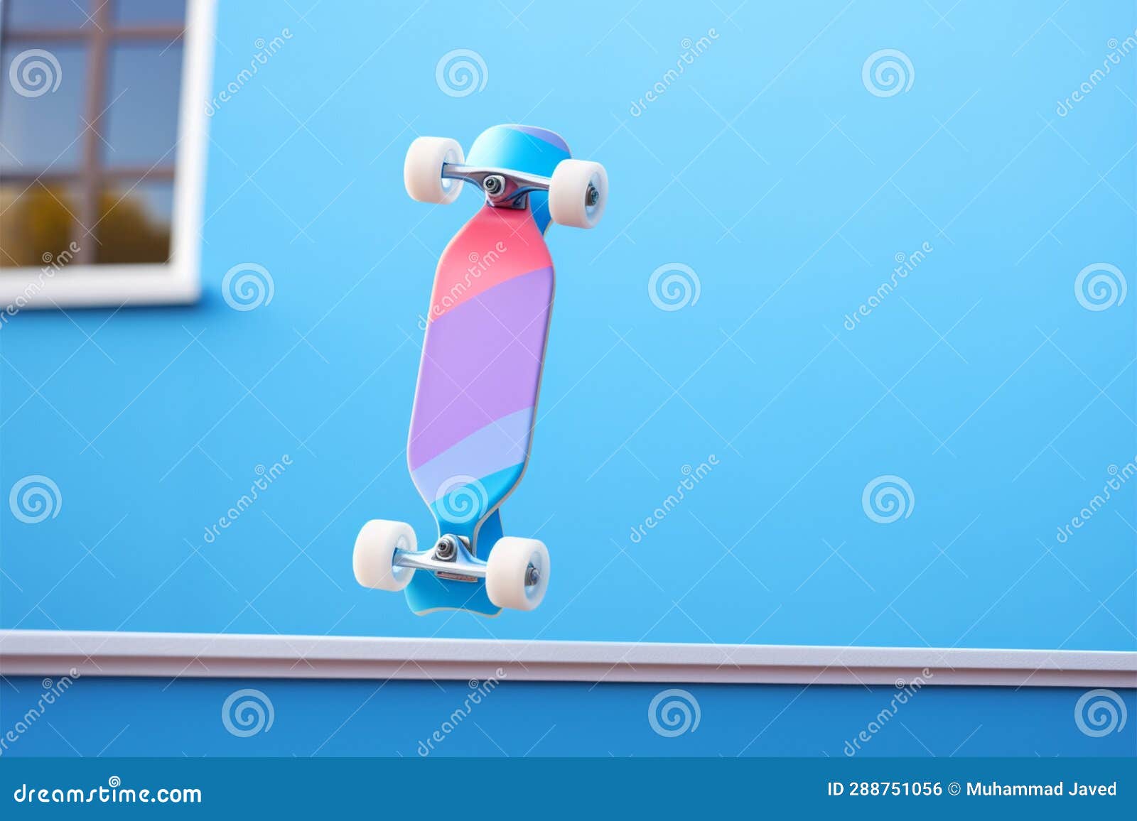 Pastel Colors Complement the Clean Lines of a White Skateboard Frame ...