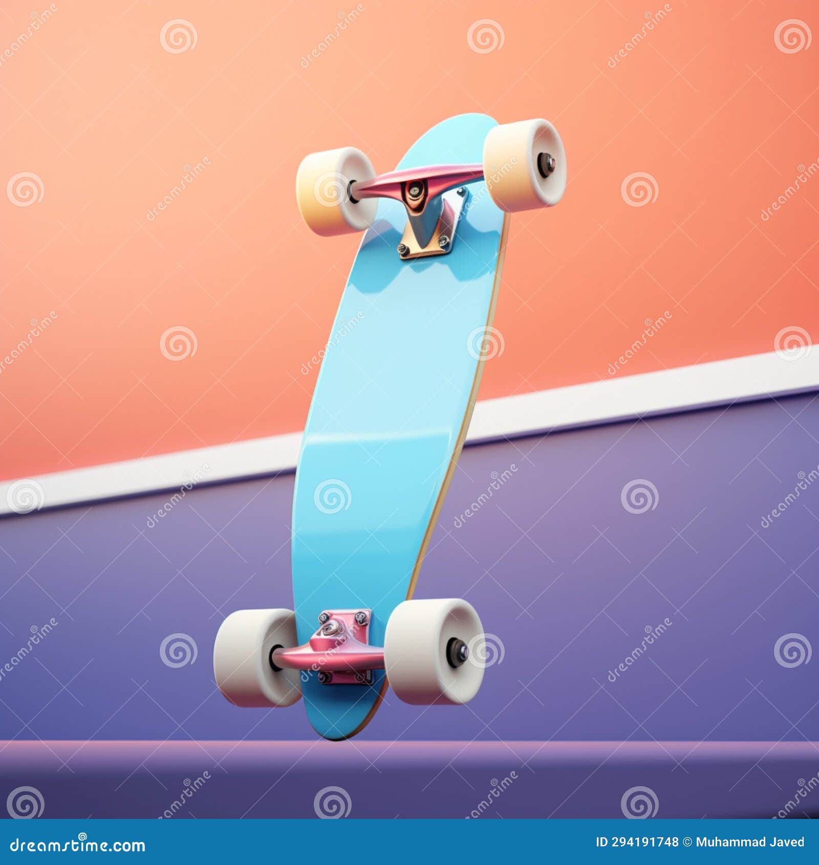 Pastel Colors Complement the Clean Lines of a White Skateboard Frame ...