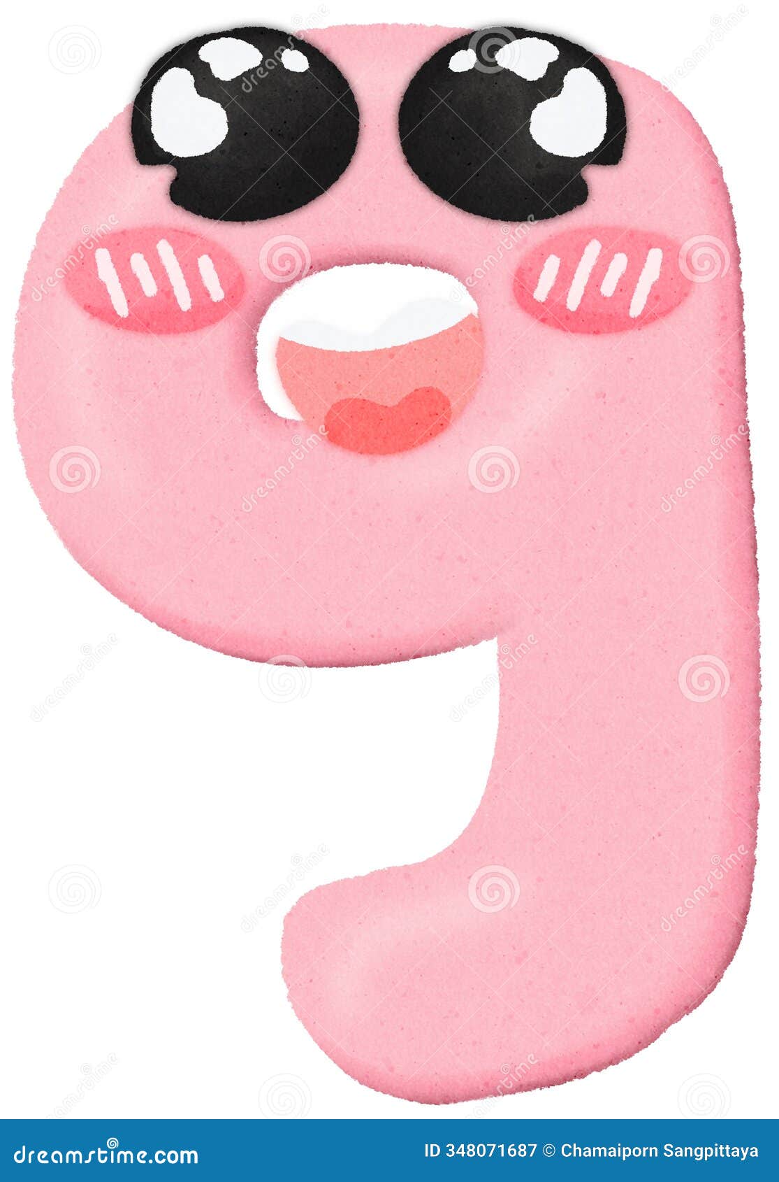 The Pastel Colors Number 9 There is a Smile Stock Illustration ...