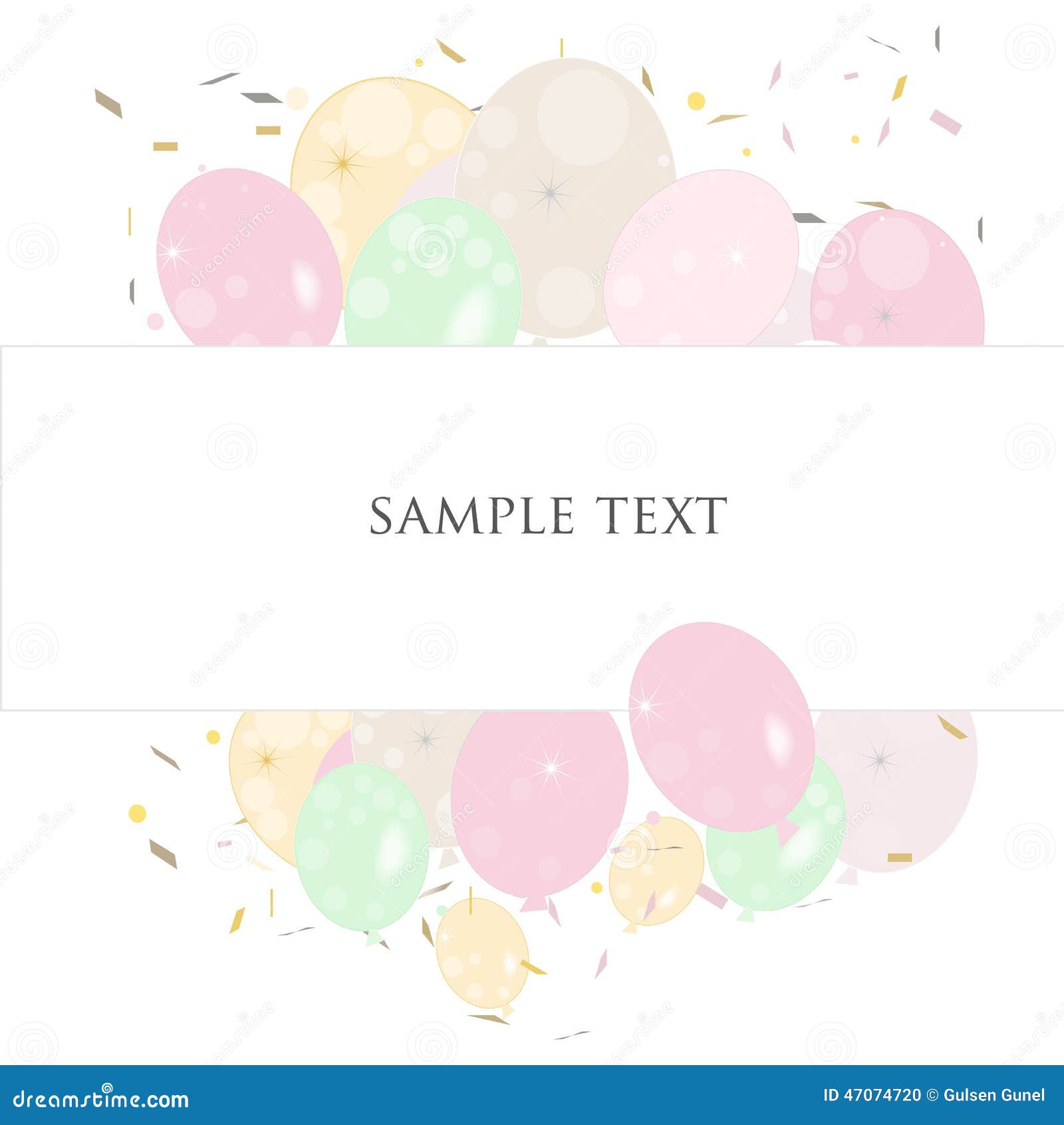 Pastel Colour Ballons Greeting with Confetti Vector Stock Vector ...
