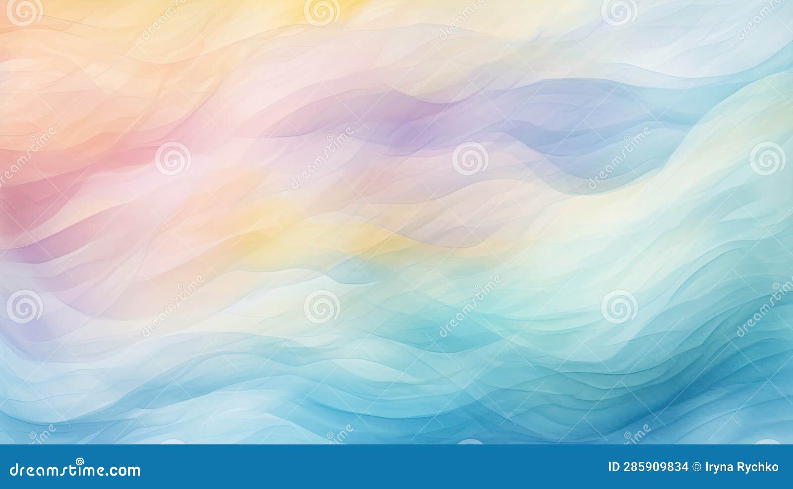 Pastel Colourful Abstract Watercolour Sea Waves Background Stock ...
