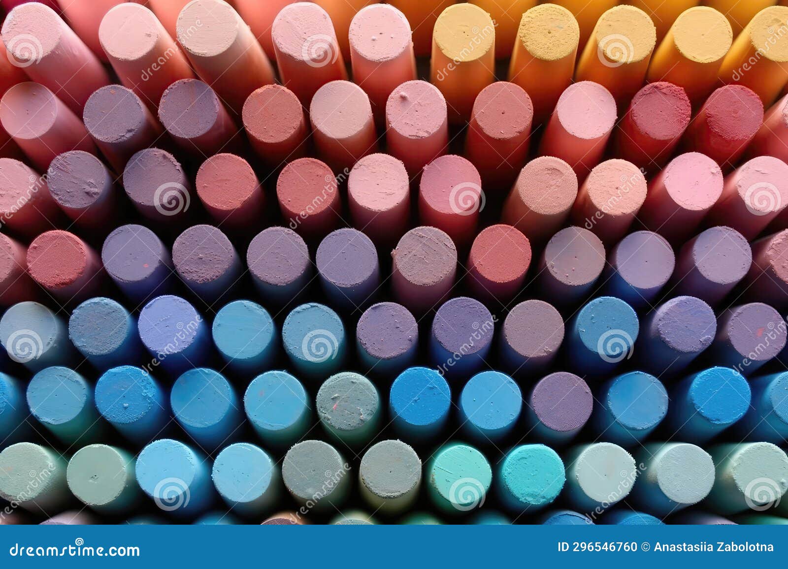 Pastel Crayons Laid Out in Organized Color Gradient. Generative AI ...