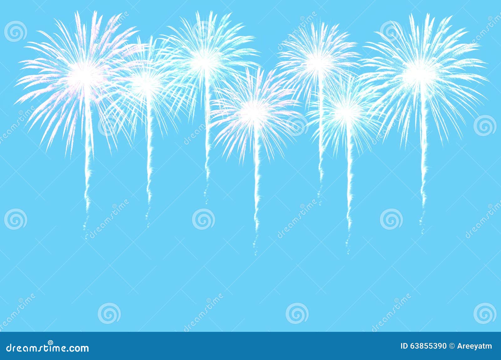 Pastel Cyan Colour Background with Fireworks. Stock Photo - Image of ...