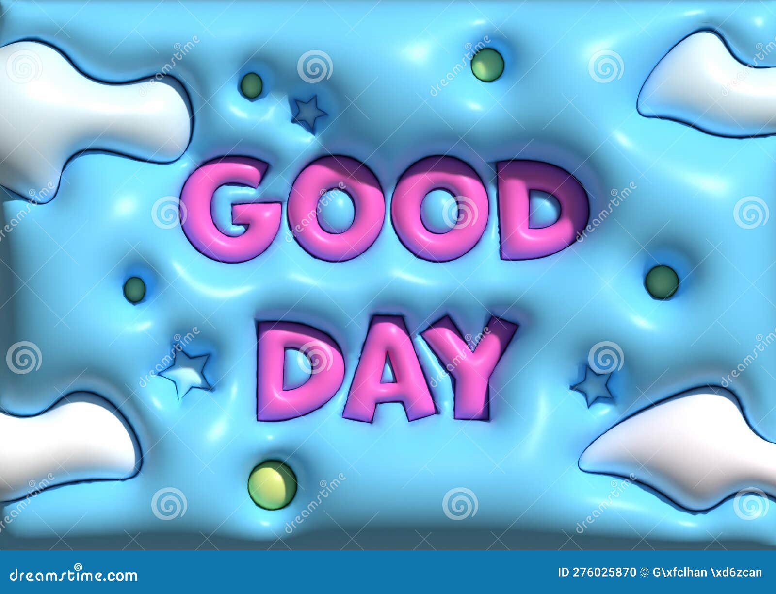 Pastel 3D Good Day : a Playful Greeting Stock Illustration ...