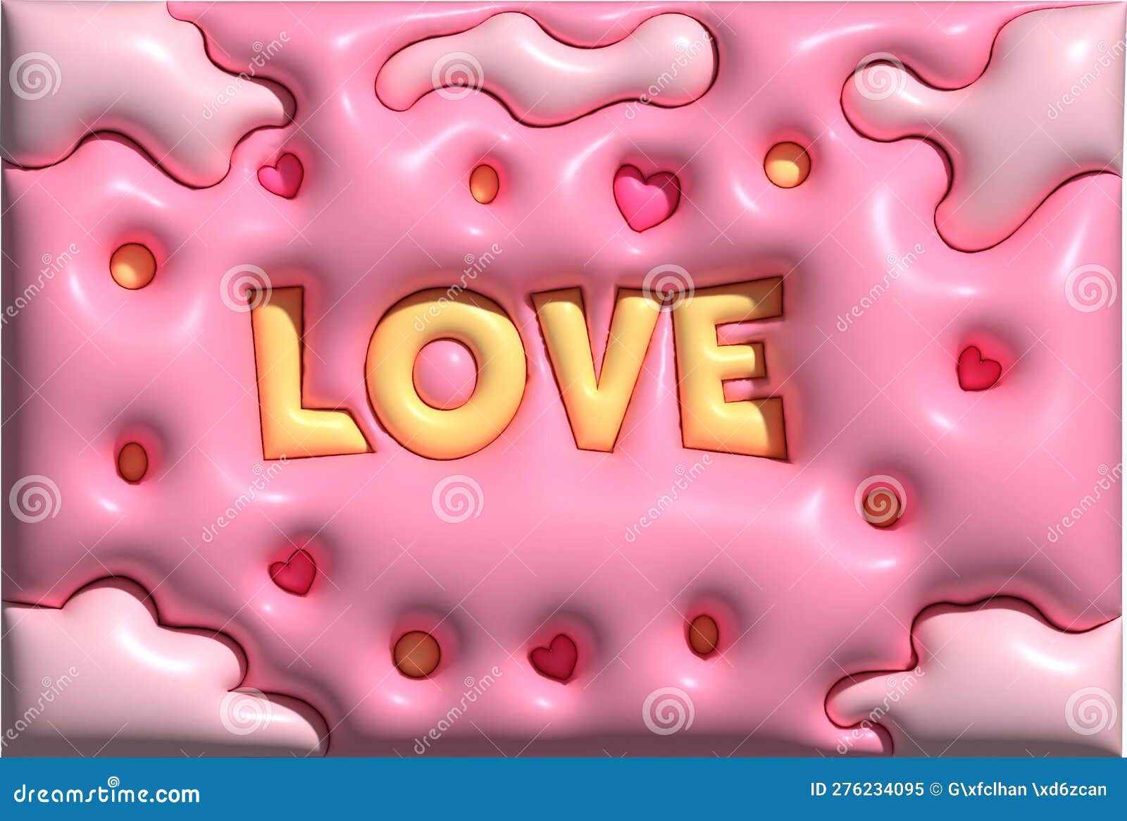 Pastel 3D Love : a Playful Greeting Stock Illustration - Illustration ...