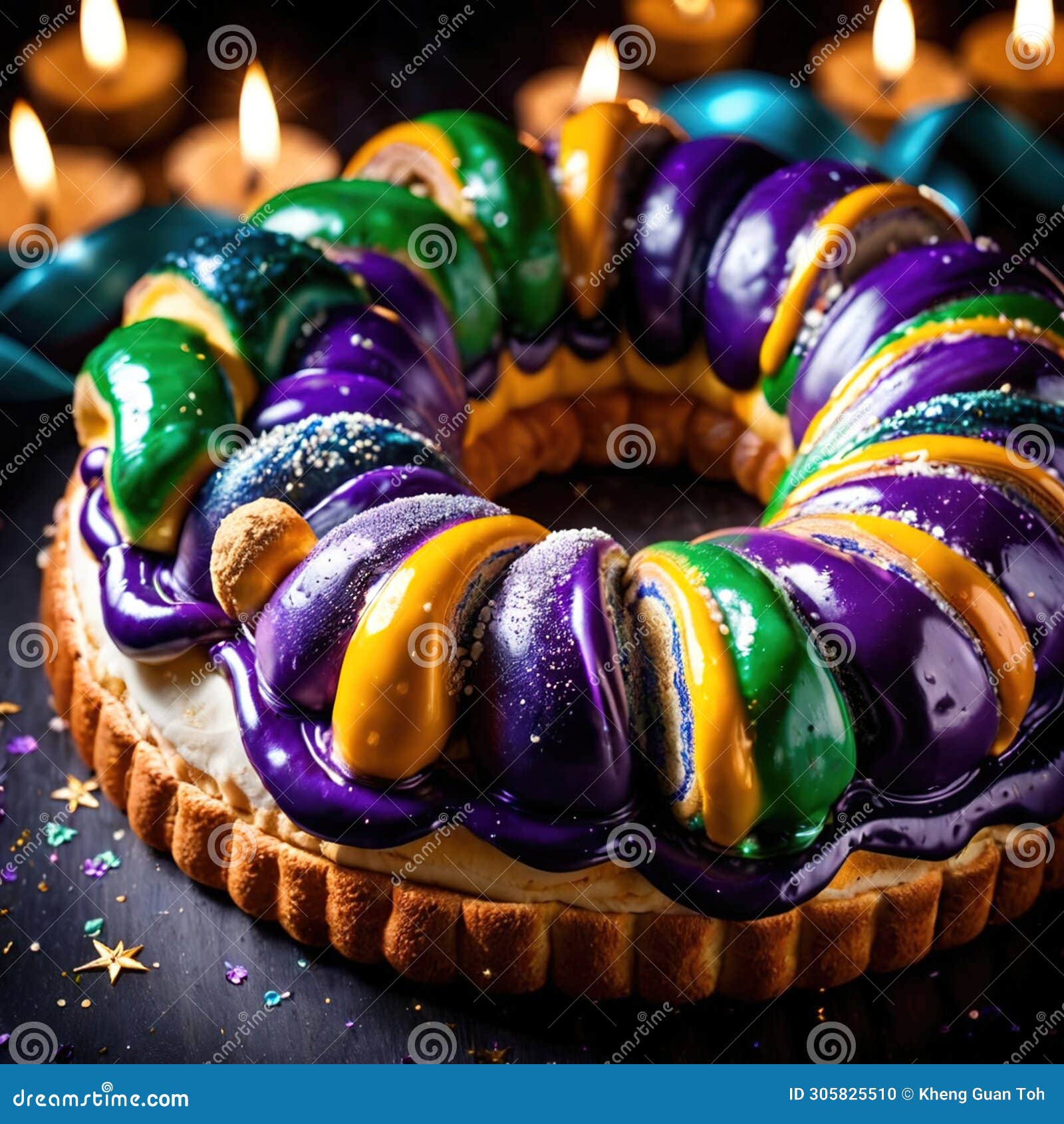 Pastel De Rey Popular Pastel De Postre Dulce Stock de ilustración ...