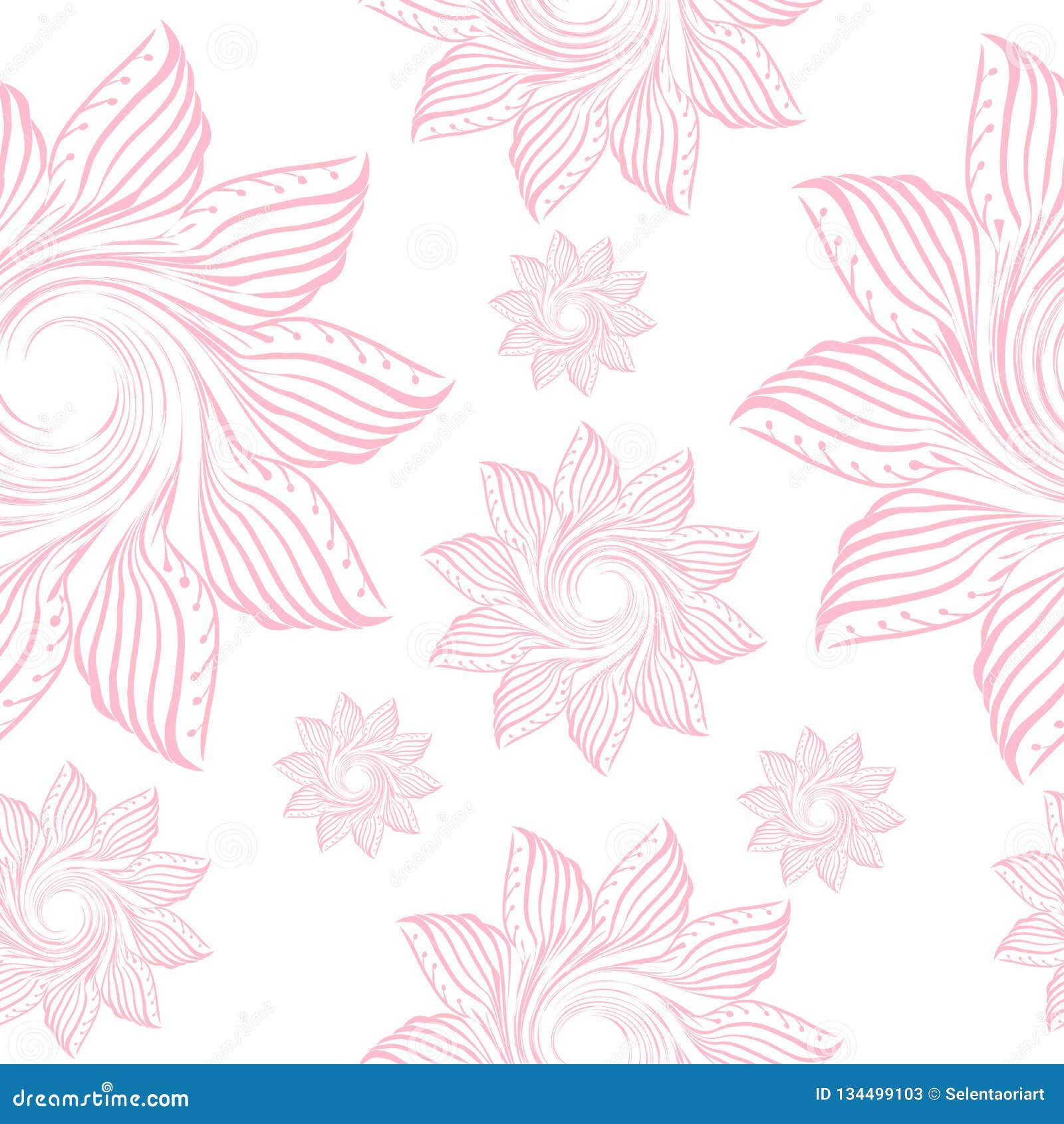Pastel Delicate Pattern with Floral Stock Vector - Illustration of leaf ...