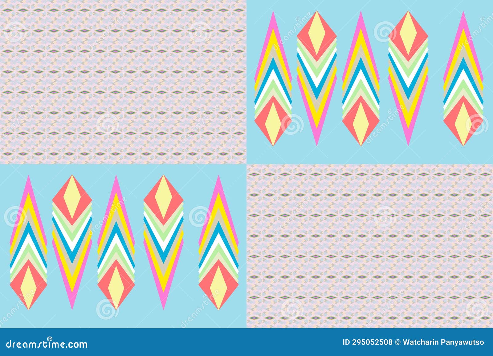 Pastel Diamond Shape ,Ikat Pattern Design Stock Illustration ...