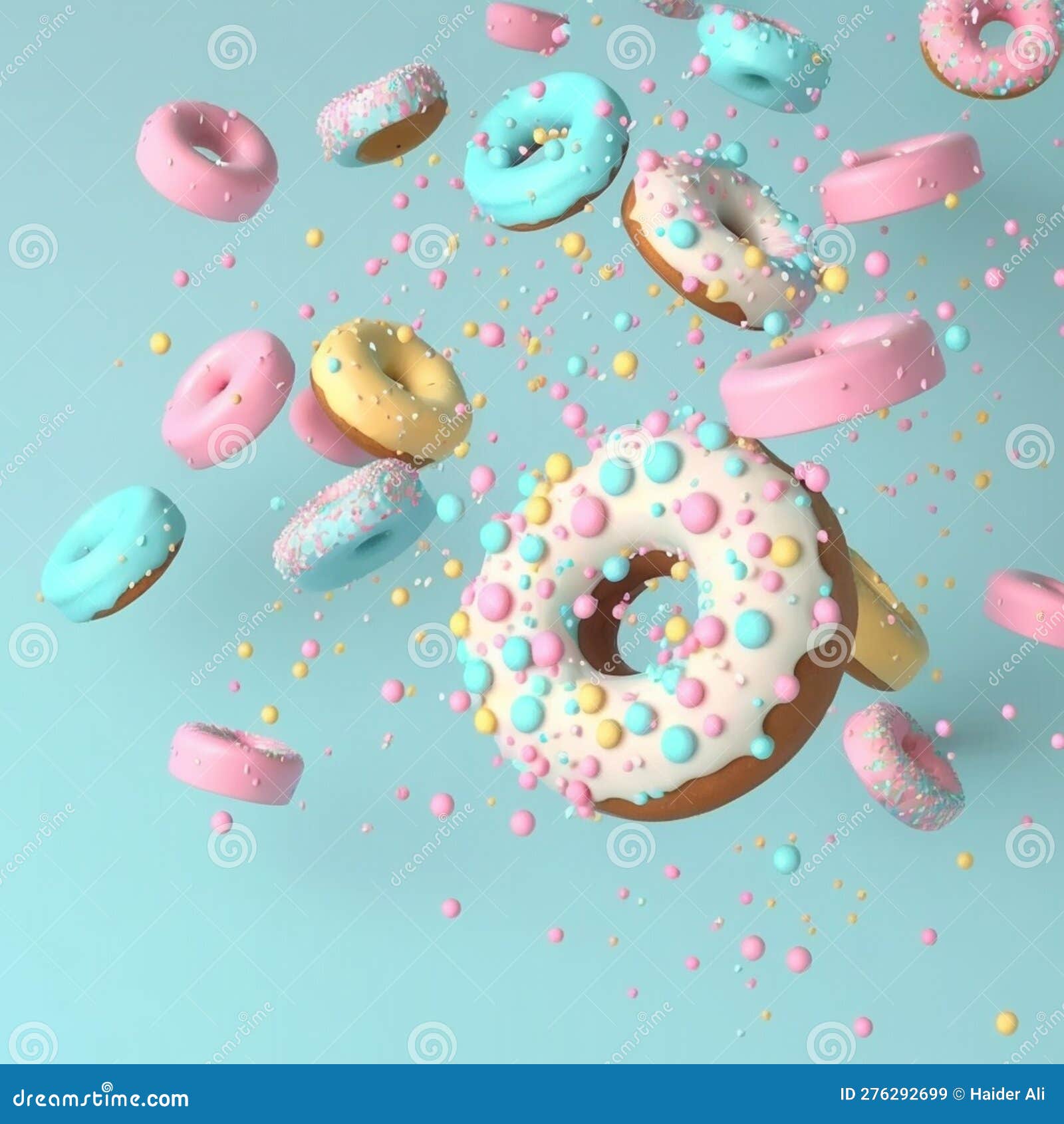 Pastel Donuts with Frosting and Sprinkles in Motion. Generative AI ...