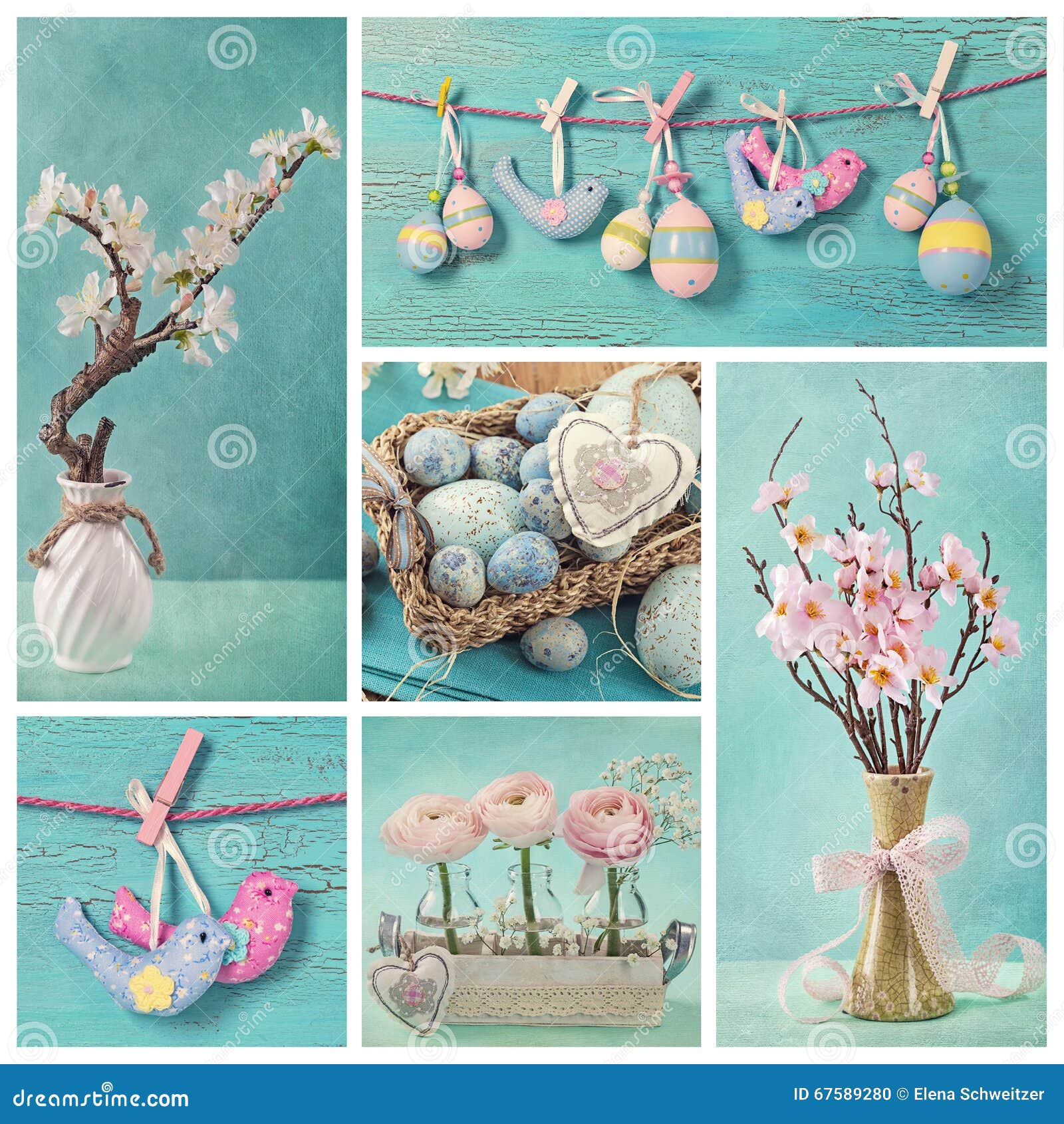 Pastel easter collage stock photo. Image of blue, spring - 67589280