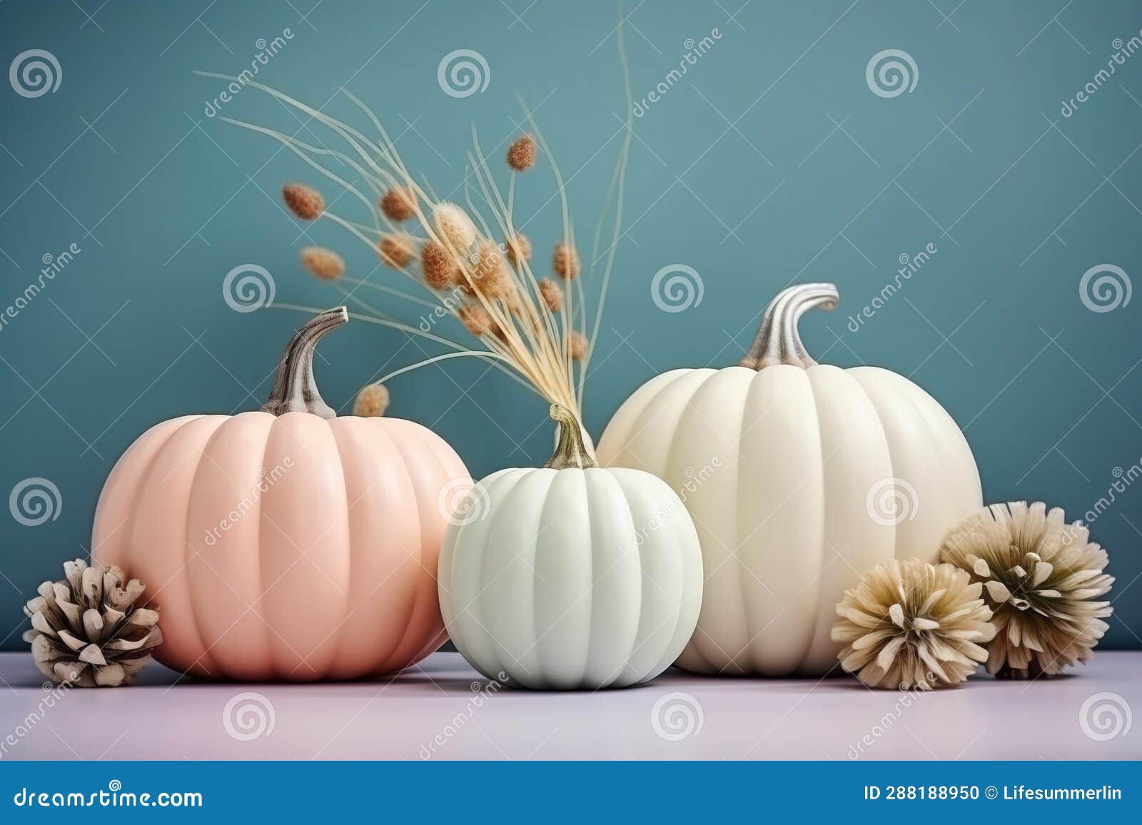 Pastel Elegance: Minimal Pastel Pumpkins Stock Photo - Image of chic ...