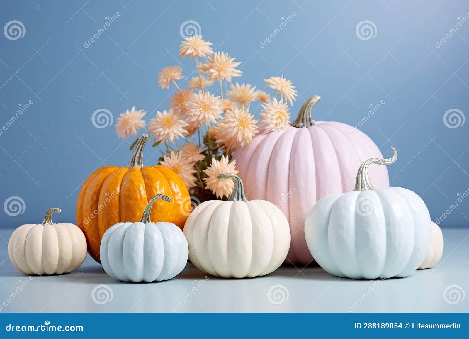 Pastel Elegance: Minimal Pastel Pumpkins Stock Illustration ...