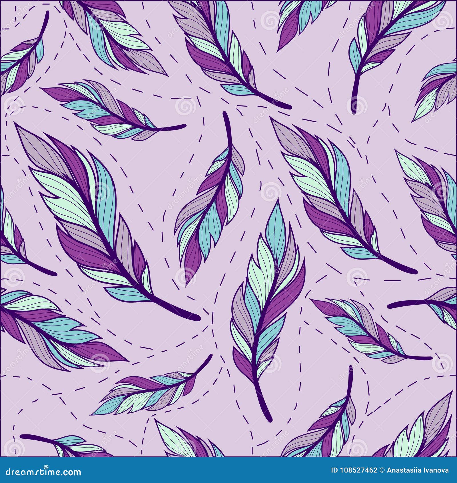 Pastel Feathers Seamless Background 6 Stock Vector - Illustration of ...