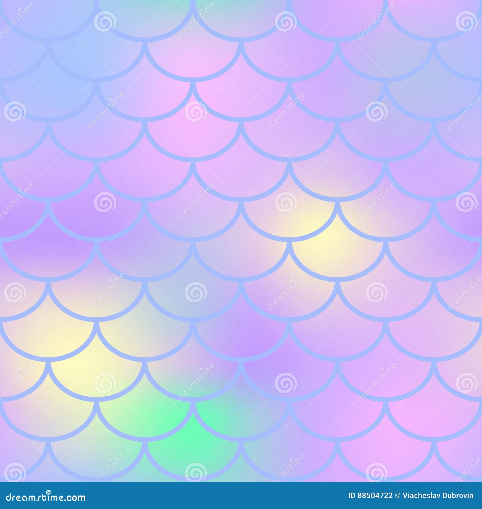 Pastel Scale Seamless Pattern With White Outline Mermaid Concept ...