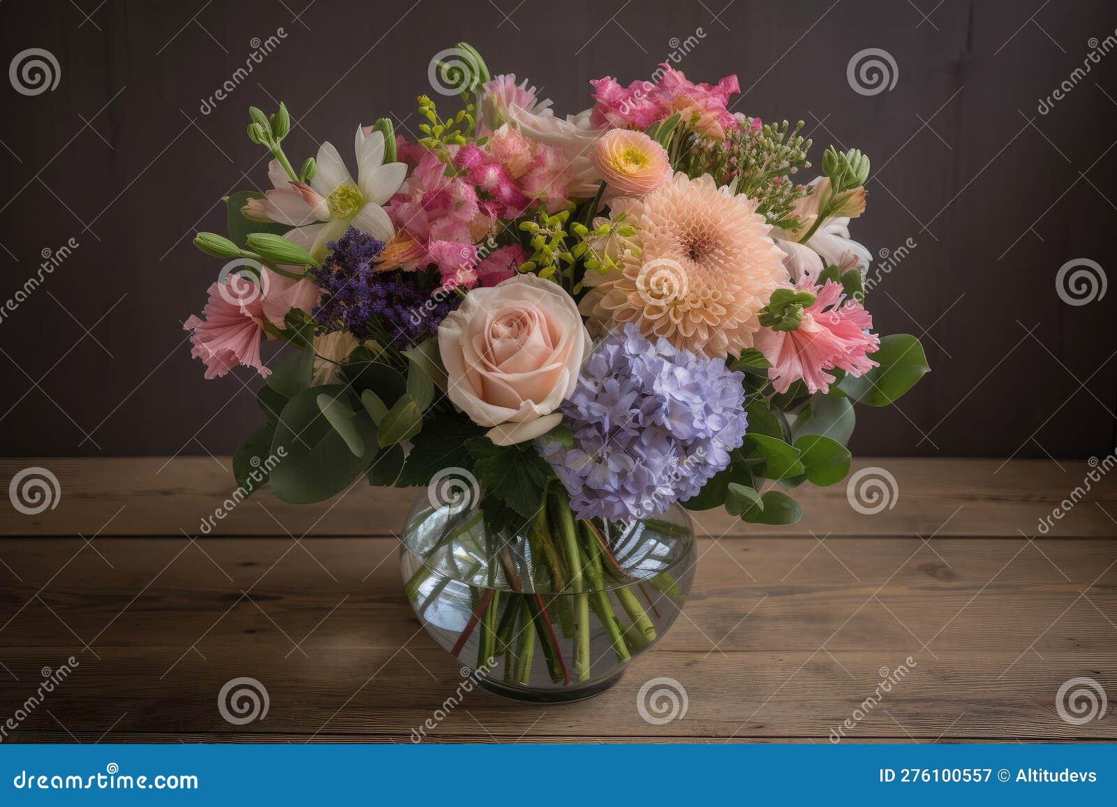 Pastel Flower Bouquet, Arranged in Classic Vase Stock Image - Image of ...
