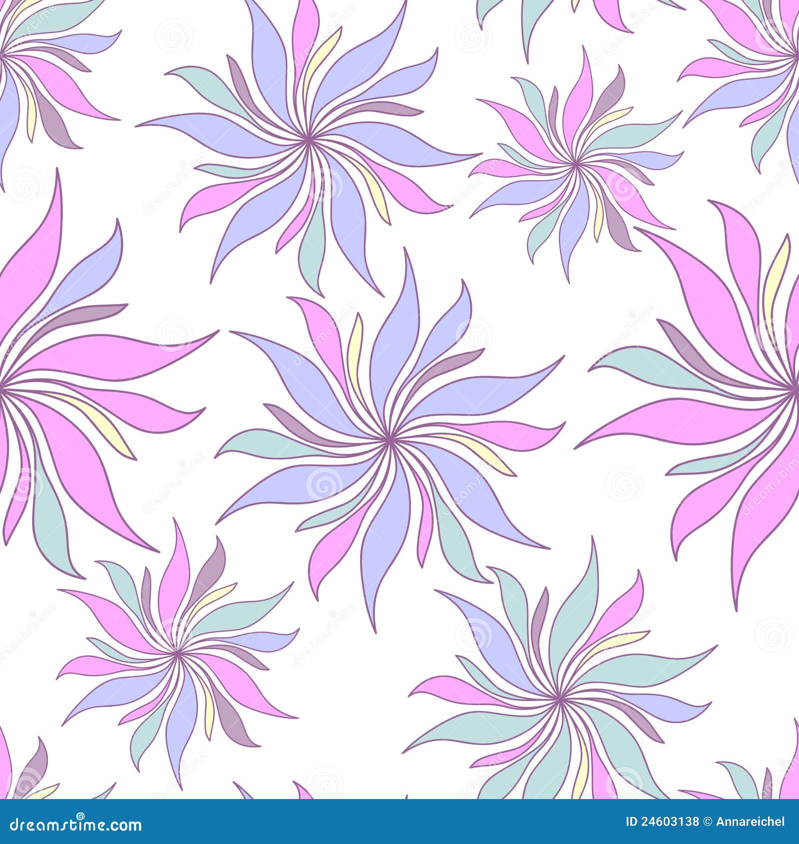 Pastel Flowers Seamless Pattern Stock Vector - Illustration of rose ...