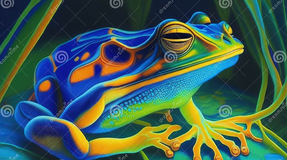 Pastel Frog Pop Painting stock illustration. Illustration of adds ...