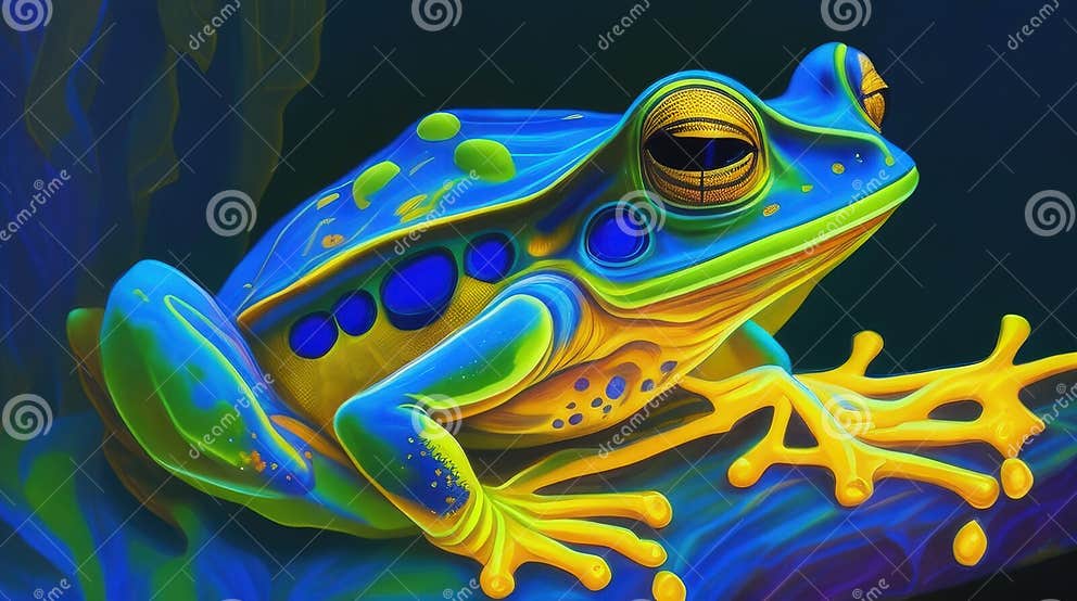 Pastel Frog Pop Painting stock illustration. Illustration of touch ...