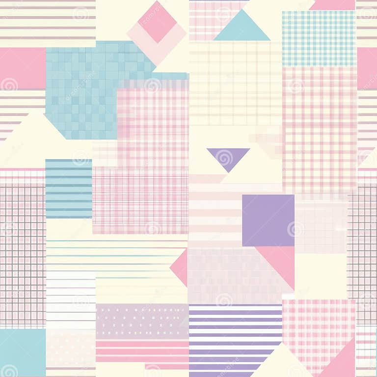 Pastel Geometric Patterns Background with Abstract Design Elements ...