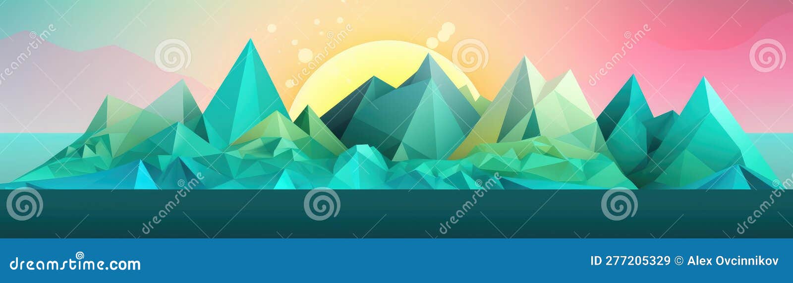 Pastel Gradient Geometric Mountains with Sun Wallpaper. Perfect for ...