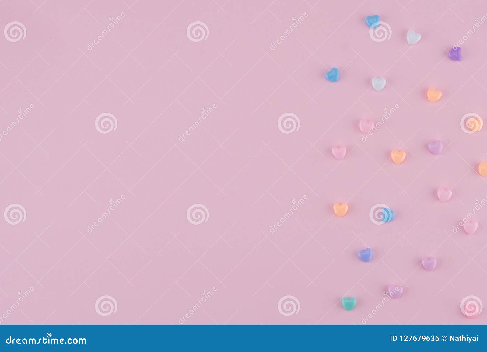 Pastel Heart Pattern on Pink Background Stock Photo - Image of abstract ...