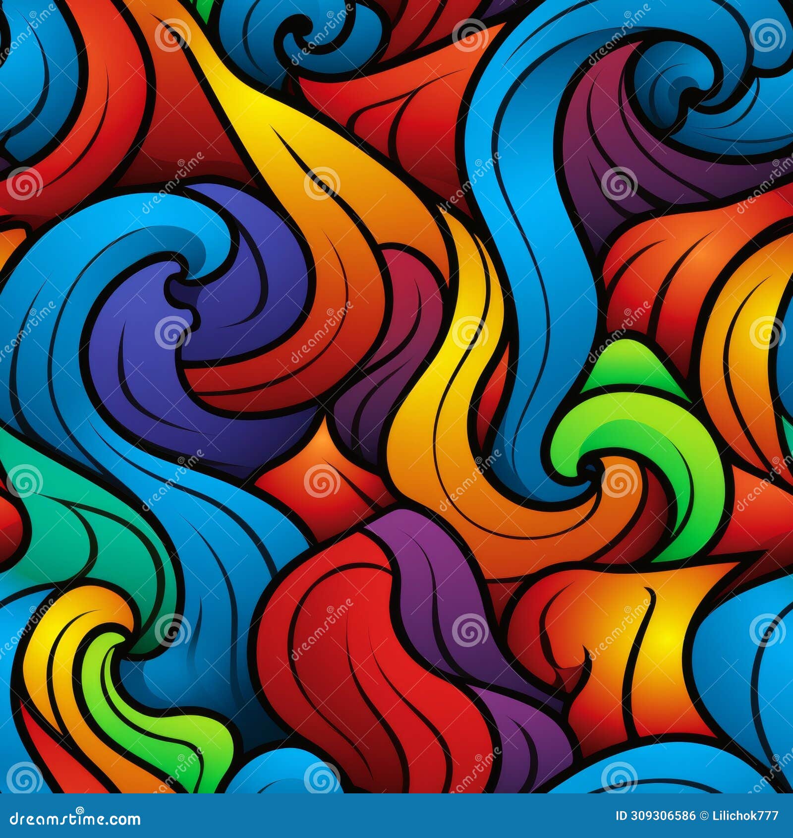 Pastel Hued Abstract Composition with Delicate Doodles in Various ...